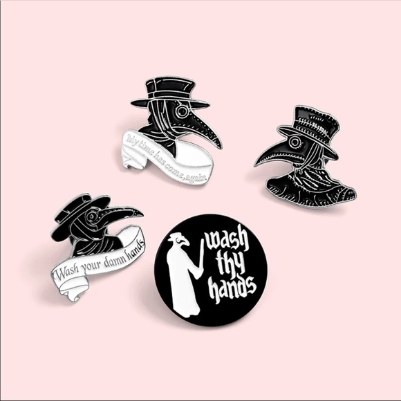 Jewelry | Enamel Pins Plague Doctor Wash Your Damn Hands | Poshmark